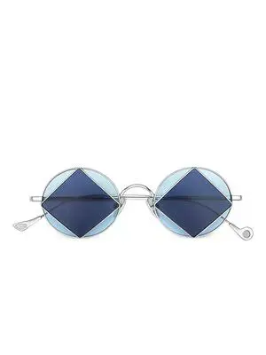 EYEPETIZER Diamond-detail Square-frame Sunglasses - Silver