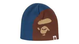 A BATHING APE Ape Head Knit Beanie - Blue