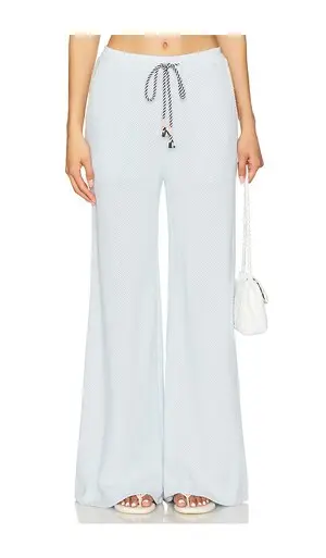 Sundry Mesh Wide Leg Pant - Chambray