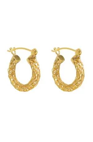 FREYA ROSE Woven Mini Hoop Earrings