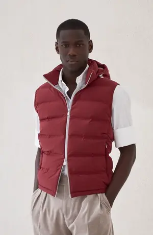 Brunello Cucinelli Taffeta Down Vest - Purple-red