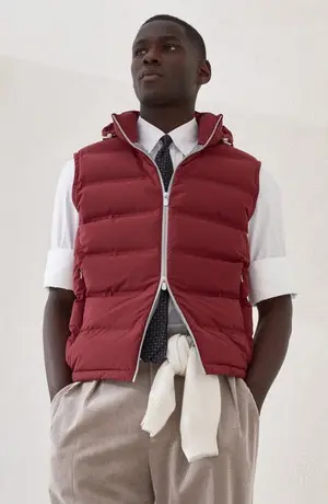Brunello Cucinelli Taffeta Down Vest - Purple-red