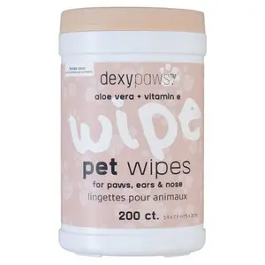 DEXYPAWS Pet Cleansing Wipes Canister 200ct - Multicolored