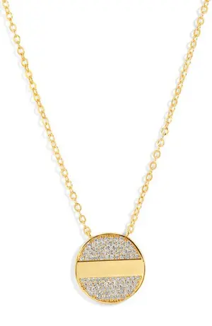 MAZIN JEWELS Capri Pave Disc Necklace