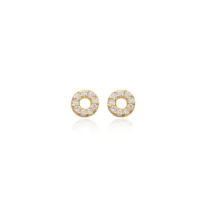 MAZIN JEWELS Hollow Stud Earrings - Gold