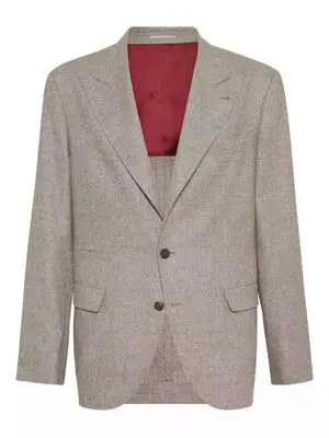 Brunello Cucinelli Prince Wales-pattern Blazer - Brown