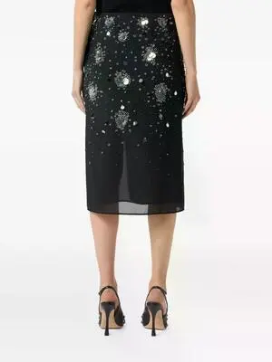 Blumarine Embroidered-sequin Wrap Mid-length Skirt