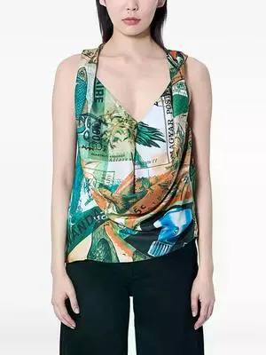 KIKO KOSTADINOV Printed Draped Silk Blouse - Multicolour