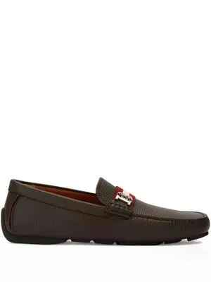 Bally Grained Leather Loafers With Logo Plaque