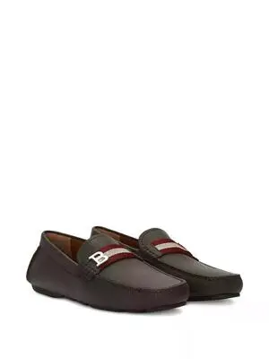 Bally Grained Leather Loafers With Logo Plaque