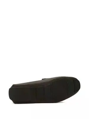 Bally Grained Leather Loafers With Logo Plaque