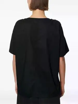 Marc O'polo Gathered-detail V-neck Top - Black