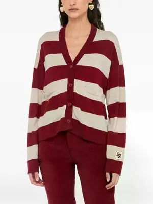 Liu Jo Striped Patch Embellished Cardigan