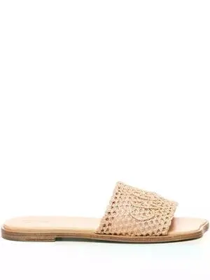 Chloé Soleil Embroidered Woven Sandals - Neutrals