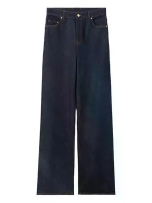 Claudie Pierlot Straight-leg Jeans With Leather Patch