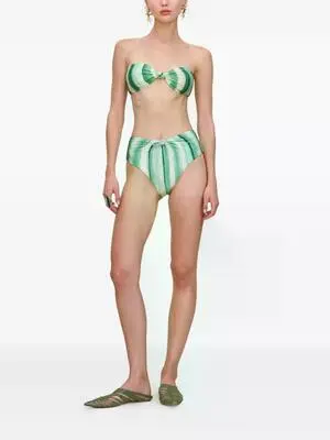 Cult Gaia Oswin Painted-stripe Bikini Top - Green
