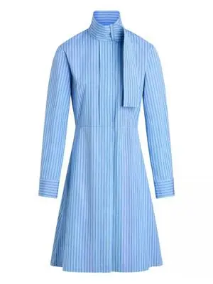 PATOU Stripe Scarf-collar Shirt Dress - Blue