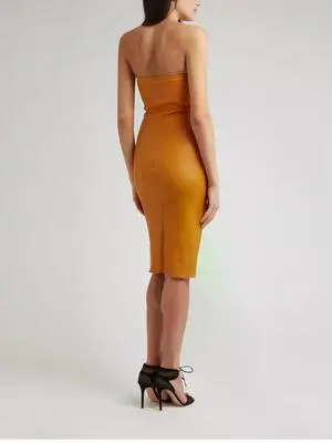 Stouls Monica 25 Strapless Leather Midi Dress