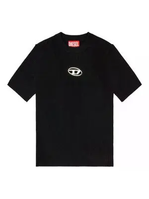 DIESEL Crew-neck Ribbed T-shirt - Black