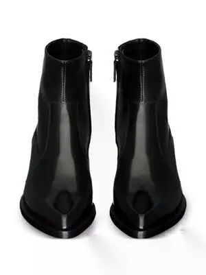 Saint Laurent 40mm Beat Pointed-toe Leather Boots