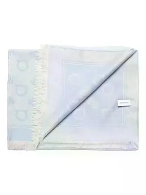 FERRAGAMO Logo-pattern Fringed Scarf