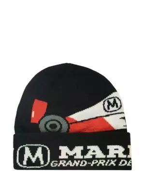 MARKET Intarsia Logo Beanie - Black