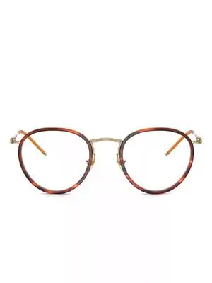Oliver Spencer Round-frame Titanium Glasses - Brown