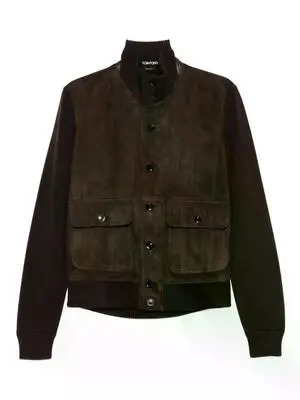TOM FORD Knitted-sleeves Suede Jacket