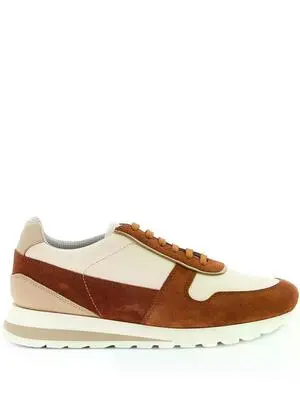 Brunello Cucinelli Suede And Leather Panelled Sneakers - Neutrals