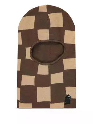 MARKET Checkered Balaclava - Brown