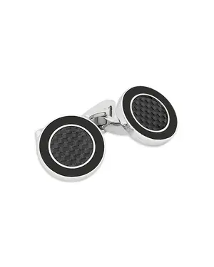 THOMPSON OF LONDON Carbon Redondo Palladium Plated Cufflinks - Black