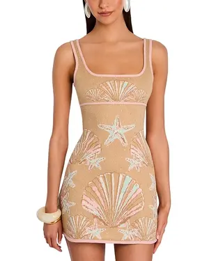 Retrofete Embellished Knit Mini Dress