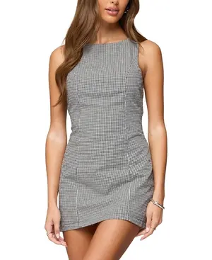 EDIKTED Macee Gingham Romper - Black-and-white