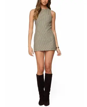 EDIKTED Macee Gingham Romper - Olive