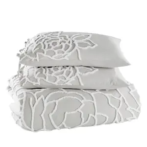 PERI HOME Chenille Rose Comforter Set, Twin - Grey