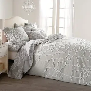 PERI HOME Chenille Rose Comforter Set, Twin - Grey