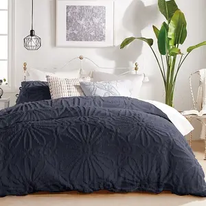 PERI HOME Chenille Medallion Duvet Cover Set, Full/queen - Indigo