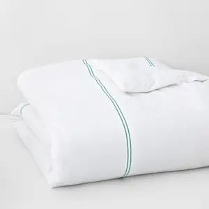 SFERRA Grande Hotel Duvet Cover, Twin White/aqua