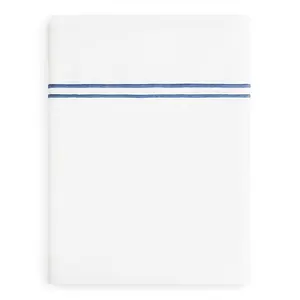 SFERRA Grande Hotel Flat Sheet, King - White/cornflower Blue