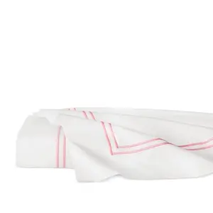 SFERRA Grande Hotel Flat Sheet, King - White/pink