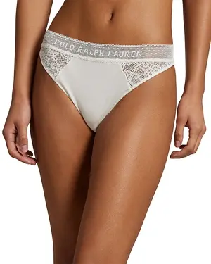Polo Ralph Lauren Logo Thong - Egret
