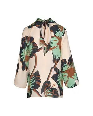 Johanna Ortiz Tie Neck Blouses