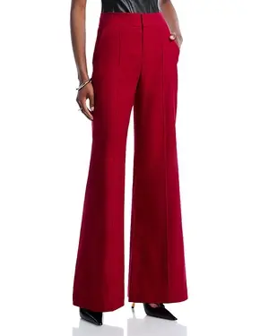 Alice + Olivia Dylan High-rise Wide-leg Pants - Dark Cherry