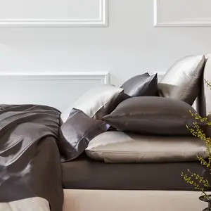 Gingerlily Silk Solid Flat Sheet, King - Charcoal