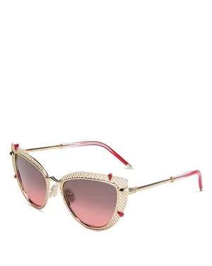 CHRISTIAN LOUBOUTIN Cat Eye Sunglasses, 54mm - Gold/smoke Gradient