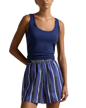 Polo Ralph Lauren Polo Ralph Lauren Ribbed Cotton Blend Tank Top Navy