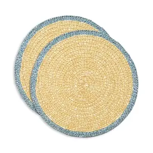 La DoubleJ Straw Coasters, Set Of 2 - Light Blue