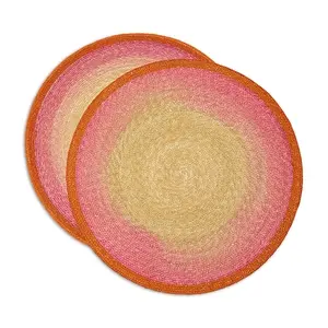 La DoubleJ Handpainted Sunset Placemats, Set Of 2 - Fuschia