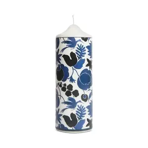 La DoubleJ Wild Bird Printed Pillar Candle - Wildbird Blue