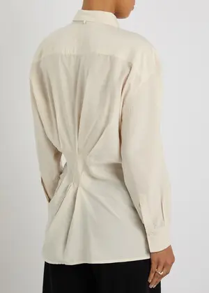 High Ring-embellished Woven Shirt
